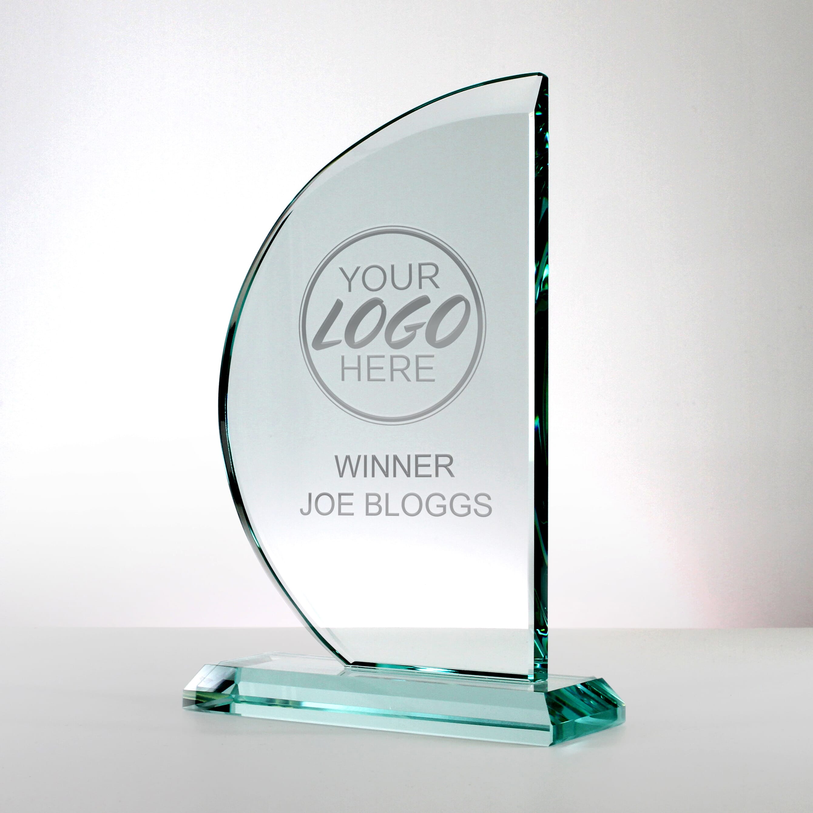 Personalised Impulse Jade Glass Wave Trophy