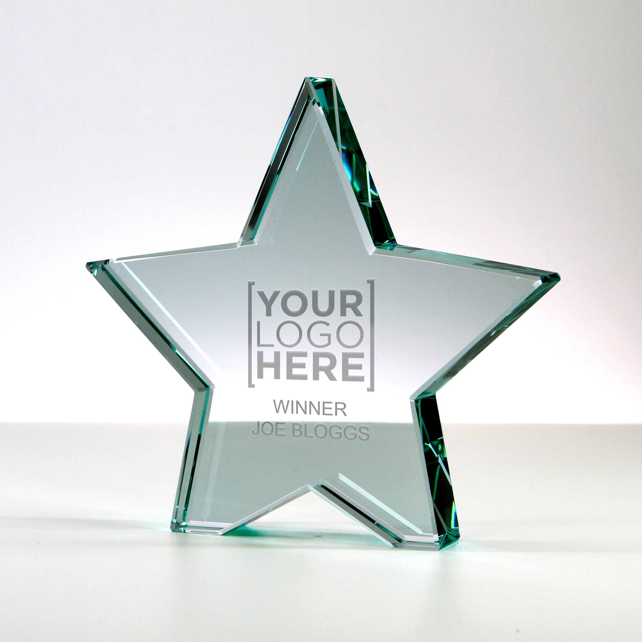 Aurora Jade Glass Trophy Freestanding Star Profile