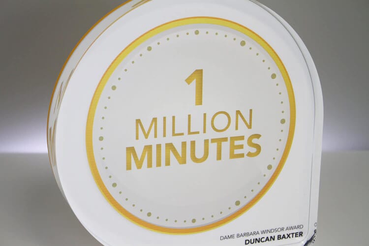 Custom Made 1 Million Minutes Trophies - Gaudio Awards