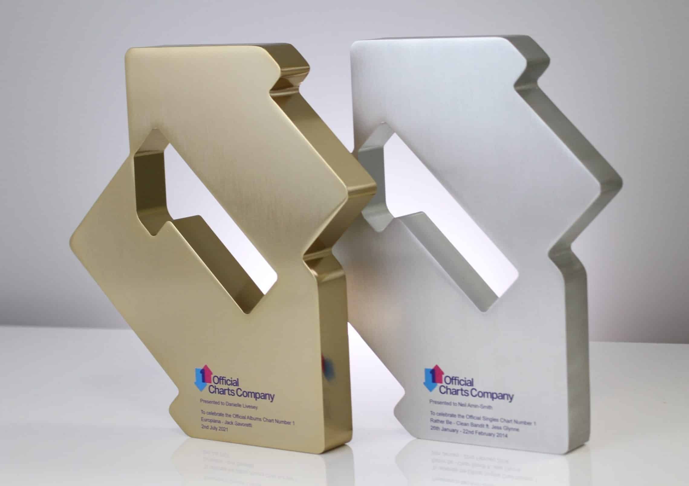 Custom Official Charts Number 1 Awards Trophy