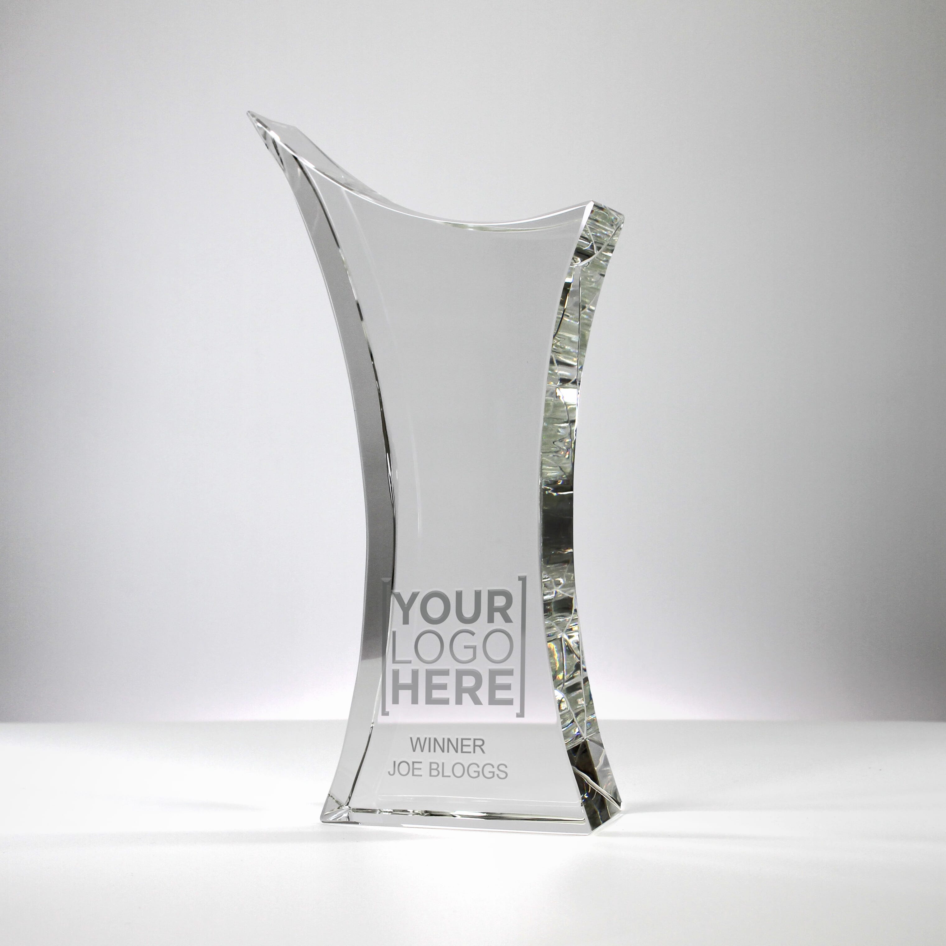 Personalised Pointed Slope Glass Trophy