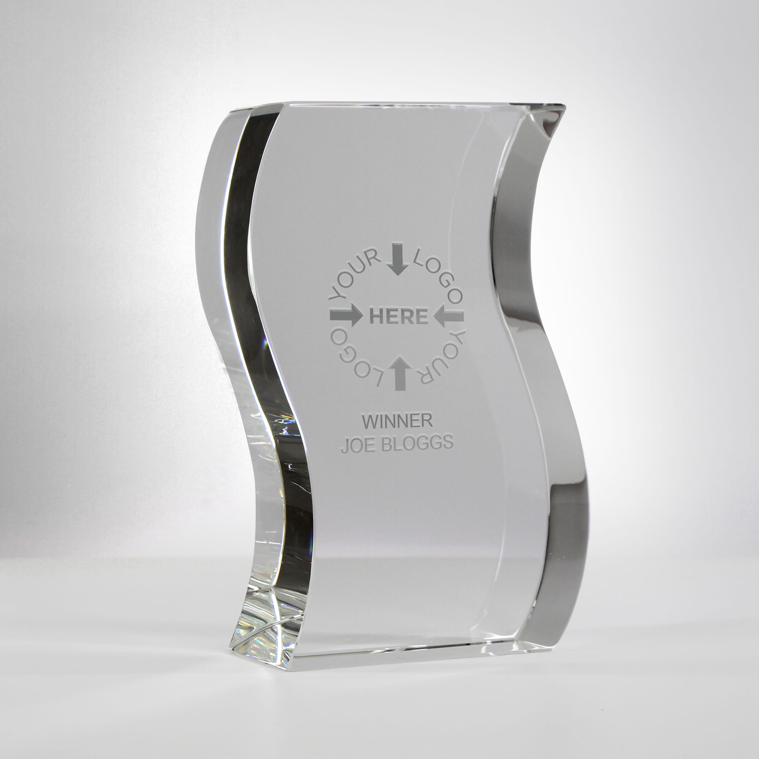 Freestanding Wave Glass Trophy - Custom Trophy