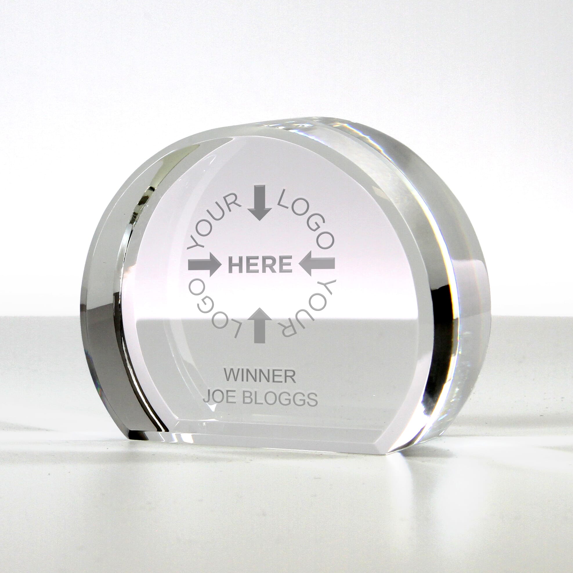 Stand Up Circle Glass Trophy - Custom Trophy