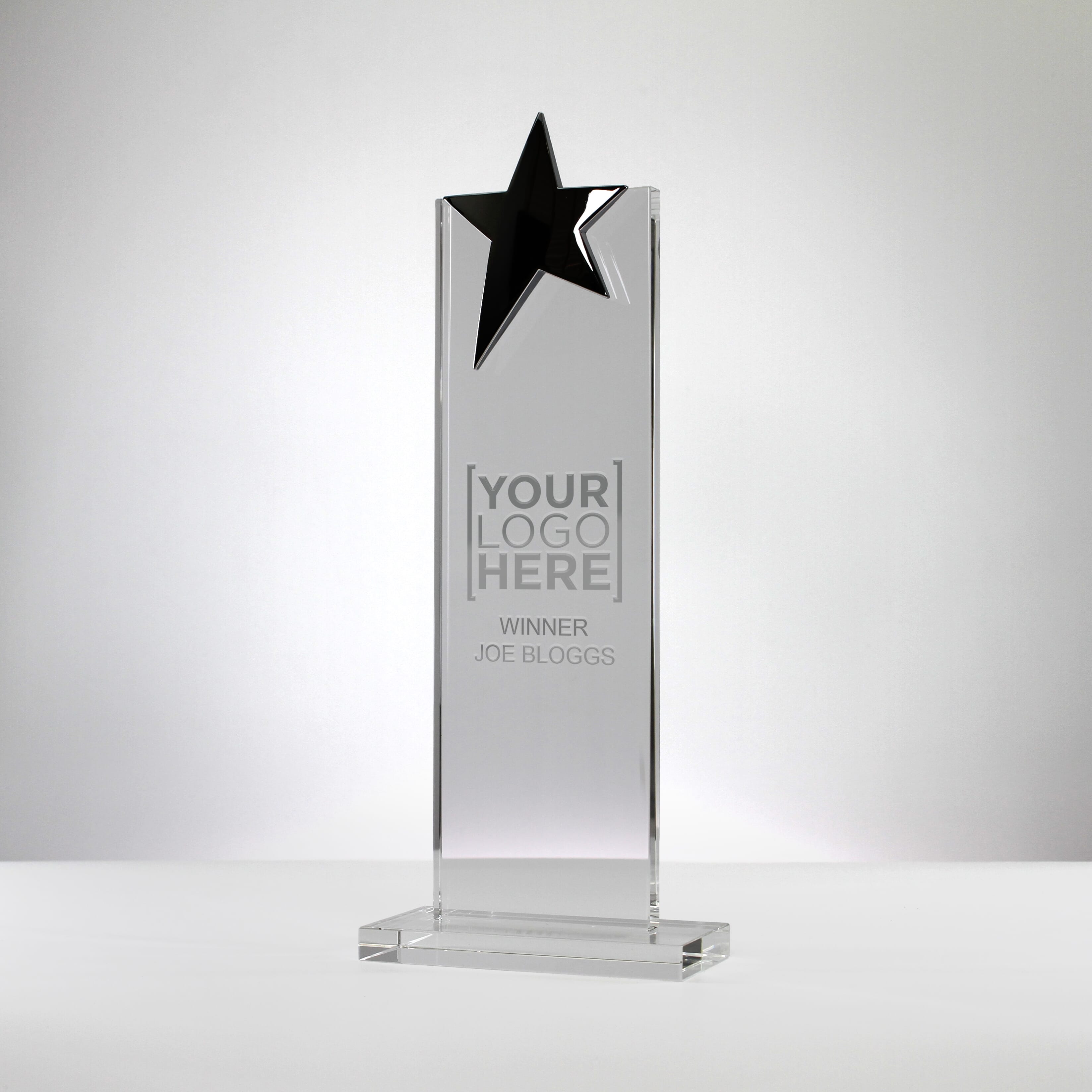 Personalised Mounted Rectangle Star Glass Trophy