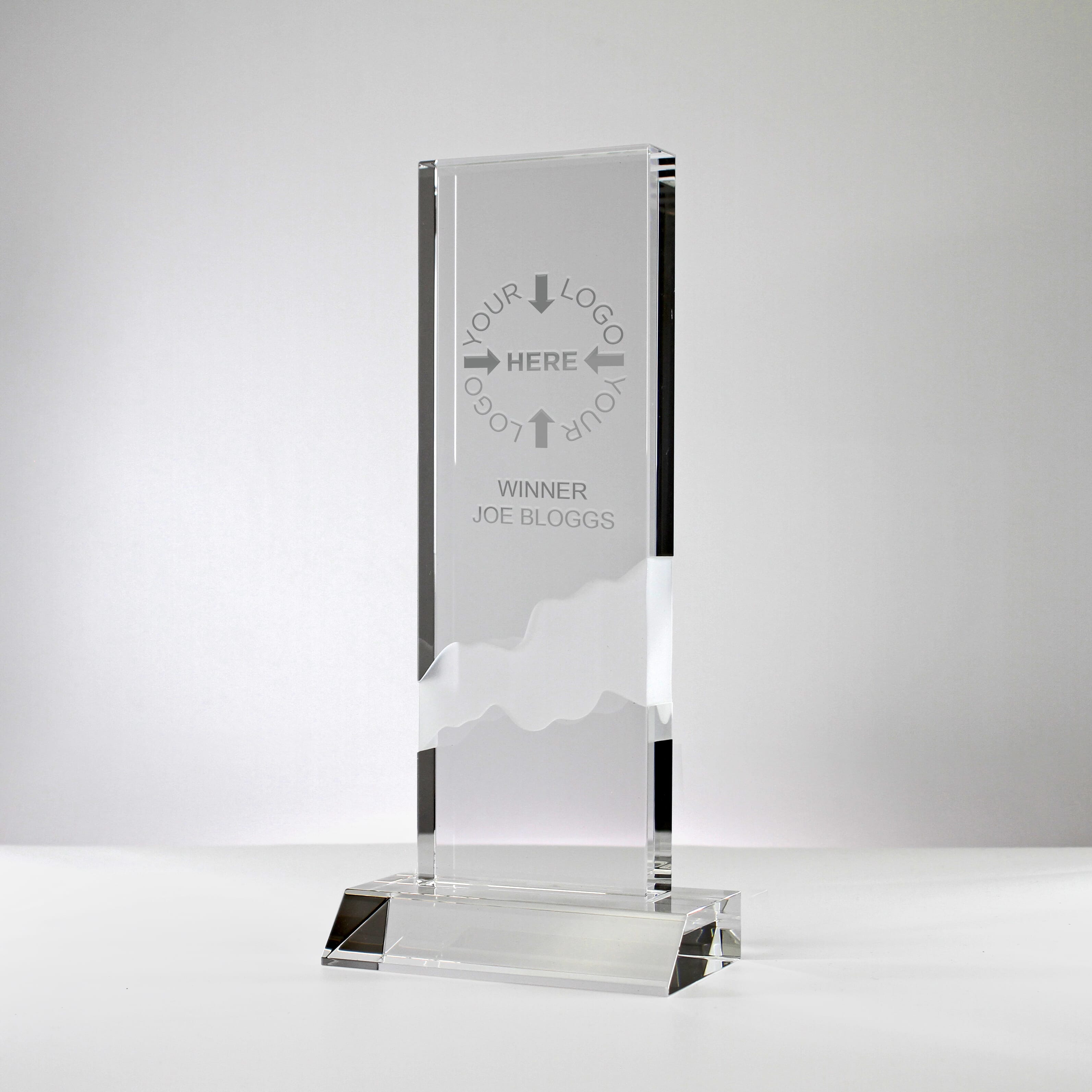 Deep-Etched Mounted Rectangle Glass Trophy