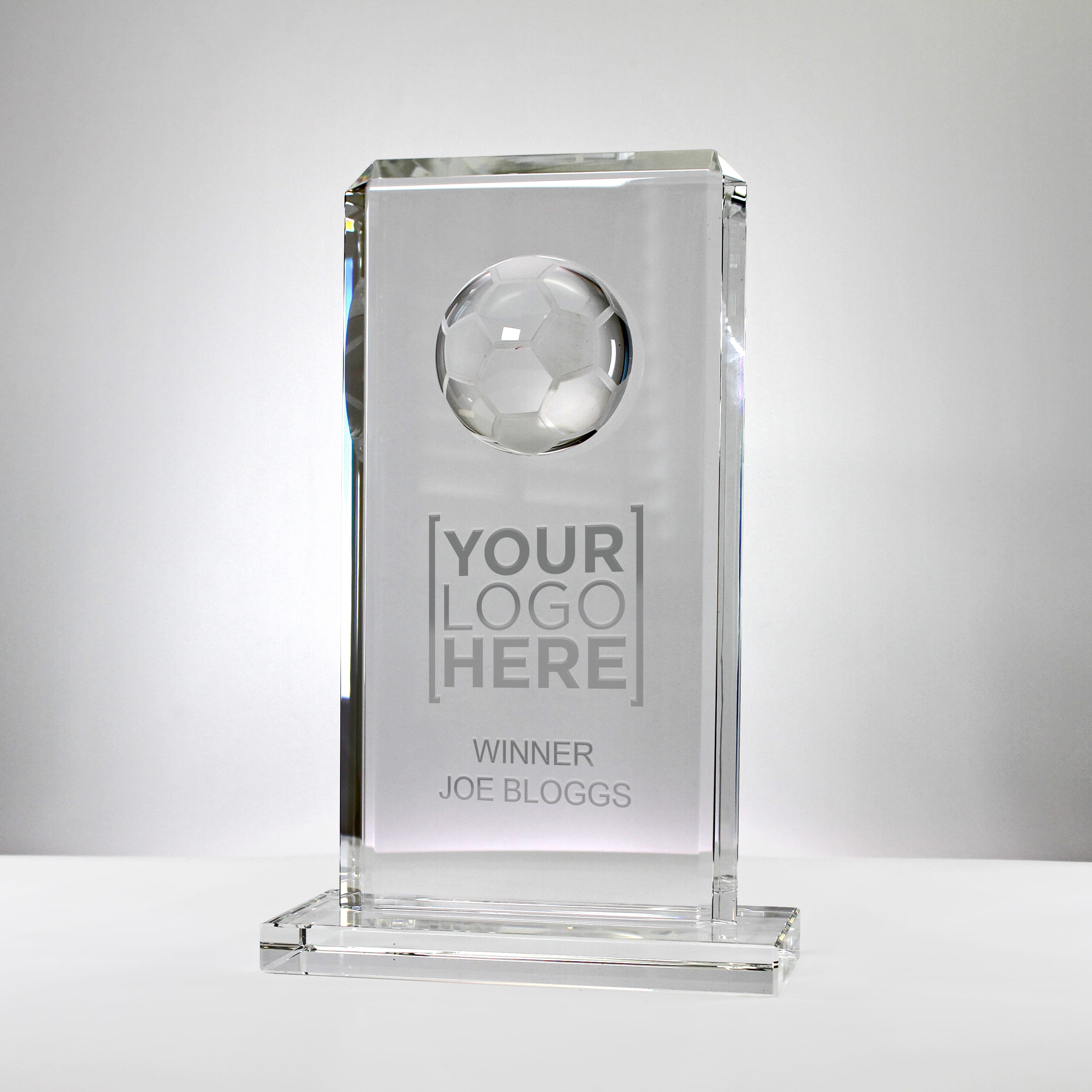 Personalised Optical Crystal Football Trophy