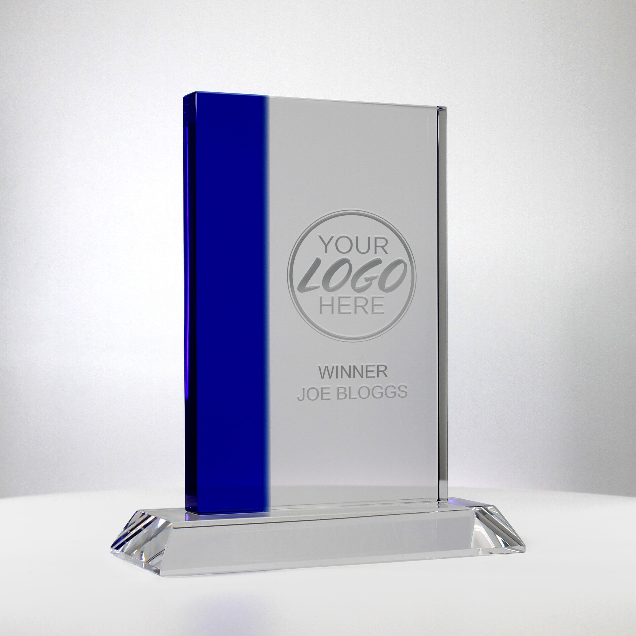 Blueline Optical Crystal Rectangle Trophy - Custom Trophy
