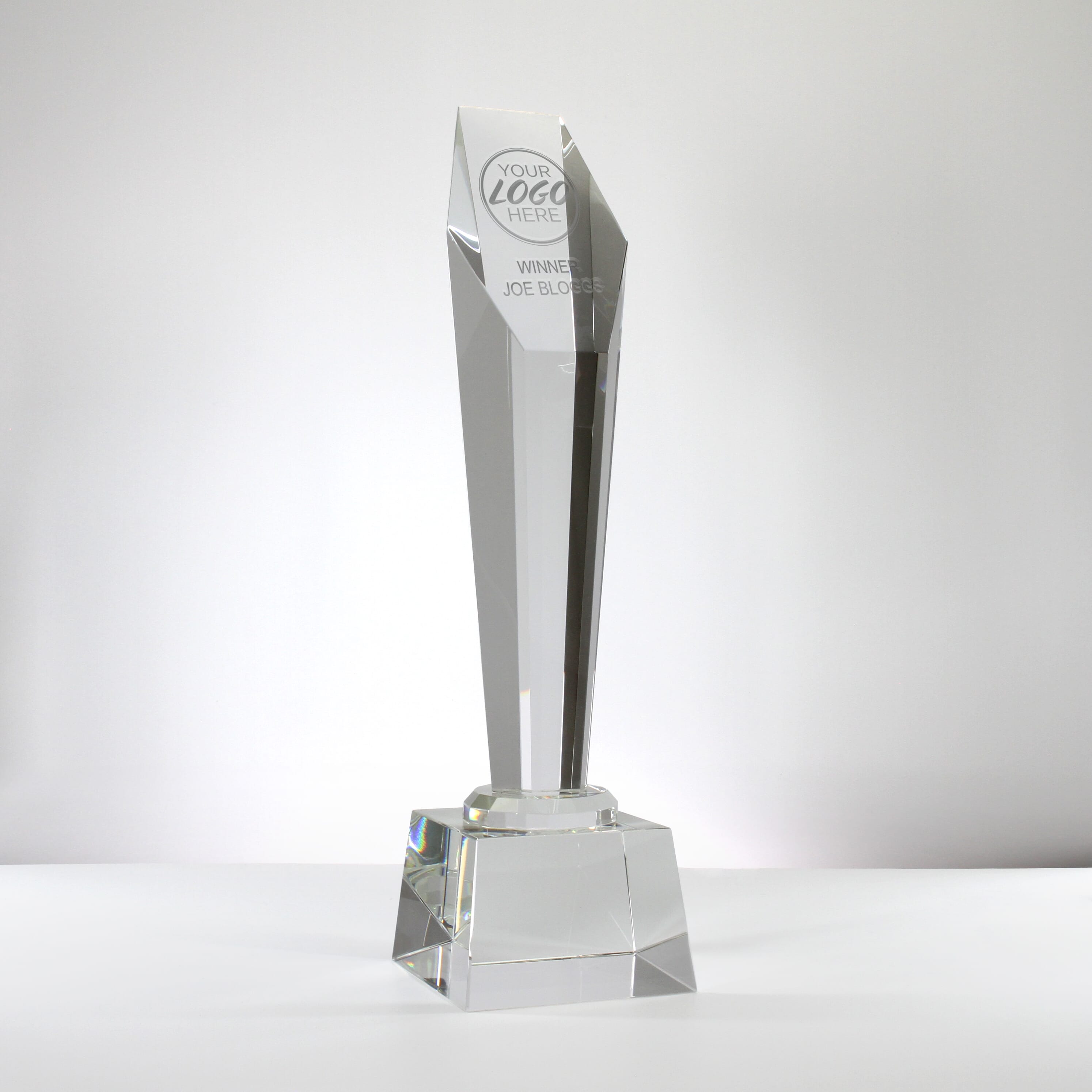 Personalised Hexagon Column Glass Trophy