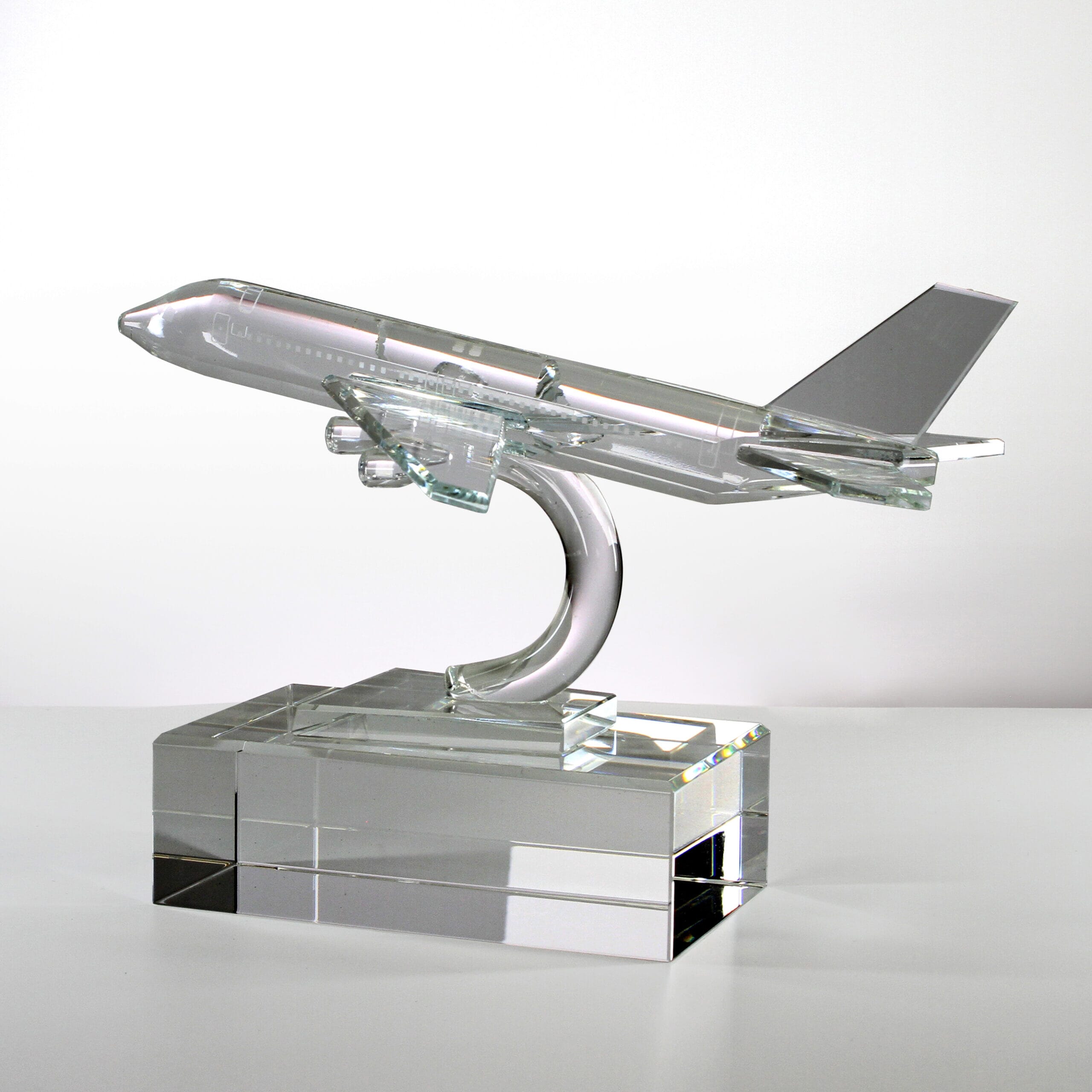 Personalised Glass Airplane Trophy