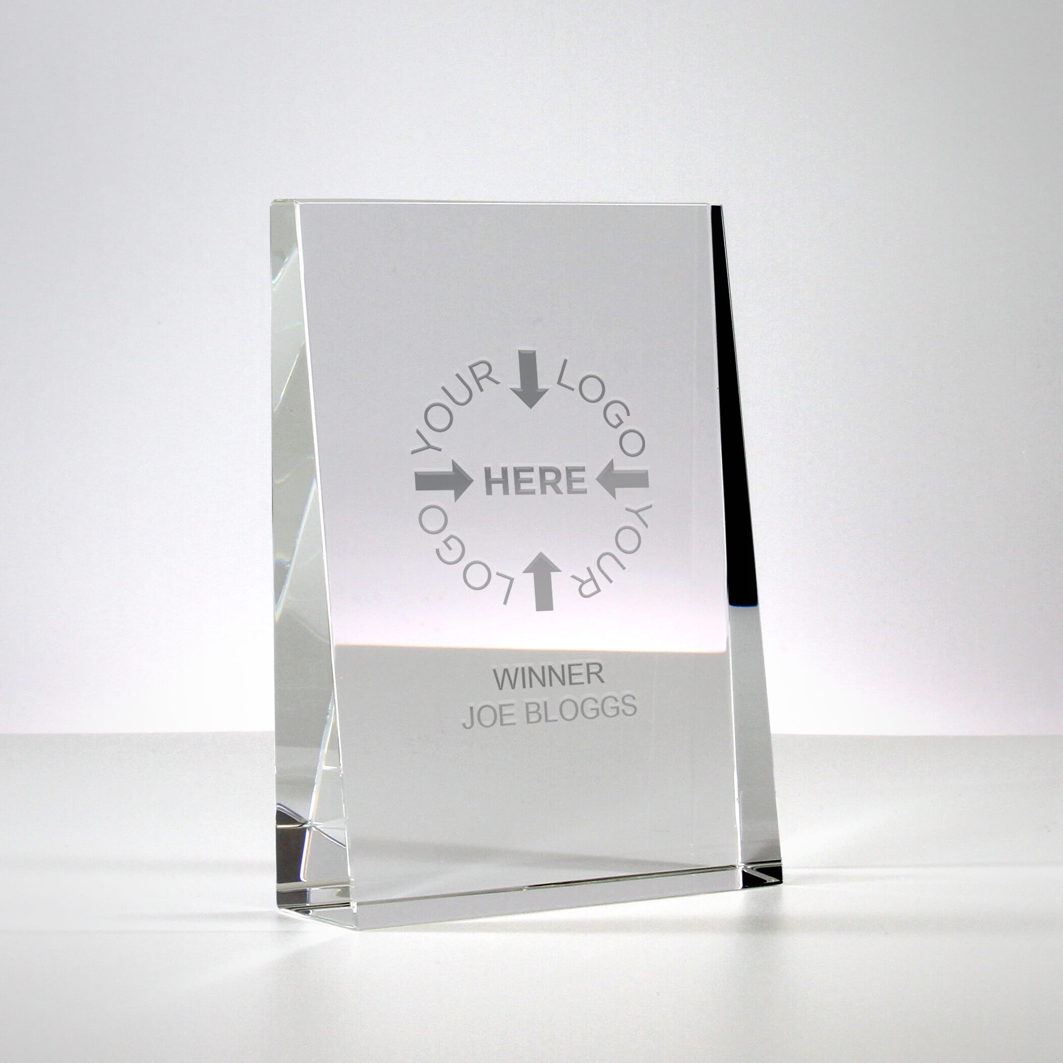 Vertical Wedge Glass Trophy - Custom Trophy